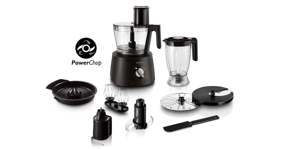 Philips HR7776/90 Avance Collection Kitchen Robot 1300W, Black | Pepita.com