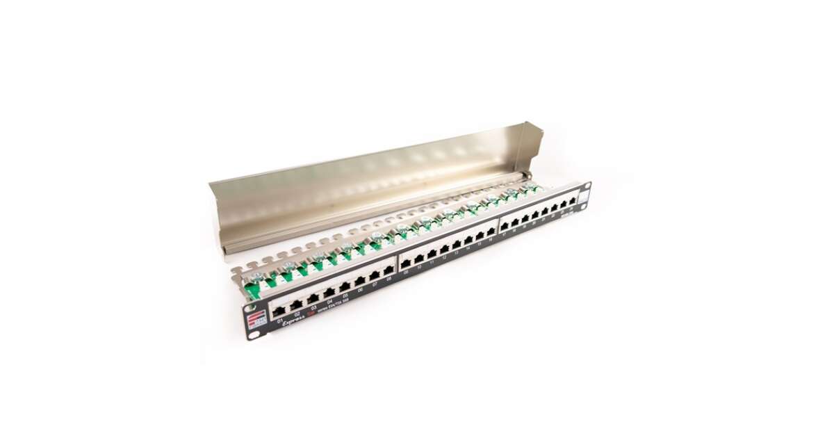 Fibrain patch panel, cat.5e, 24 portos, ftp, 1u XE100.250 | Pepita.hu