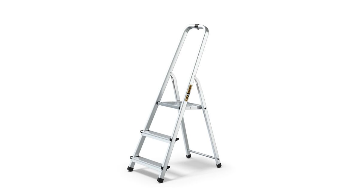 Scară IRIS TOOLS HL-300-3S din aluminiu cu 3 (2+1) trepte, pliabilă ...