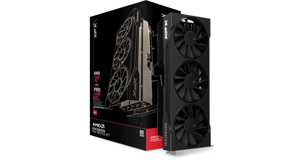 XFX Swift Radeon RX 9070XT Triple Fan Gaming Edition AMD 16GB GDDR6 ...