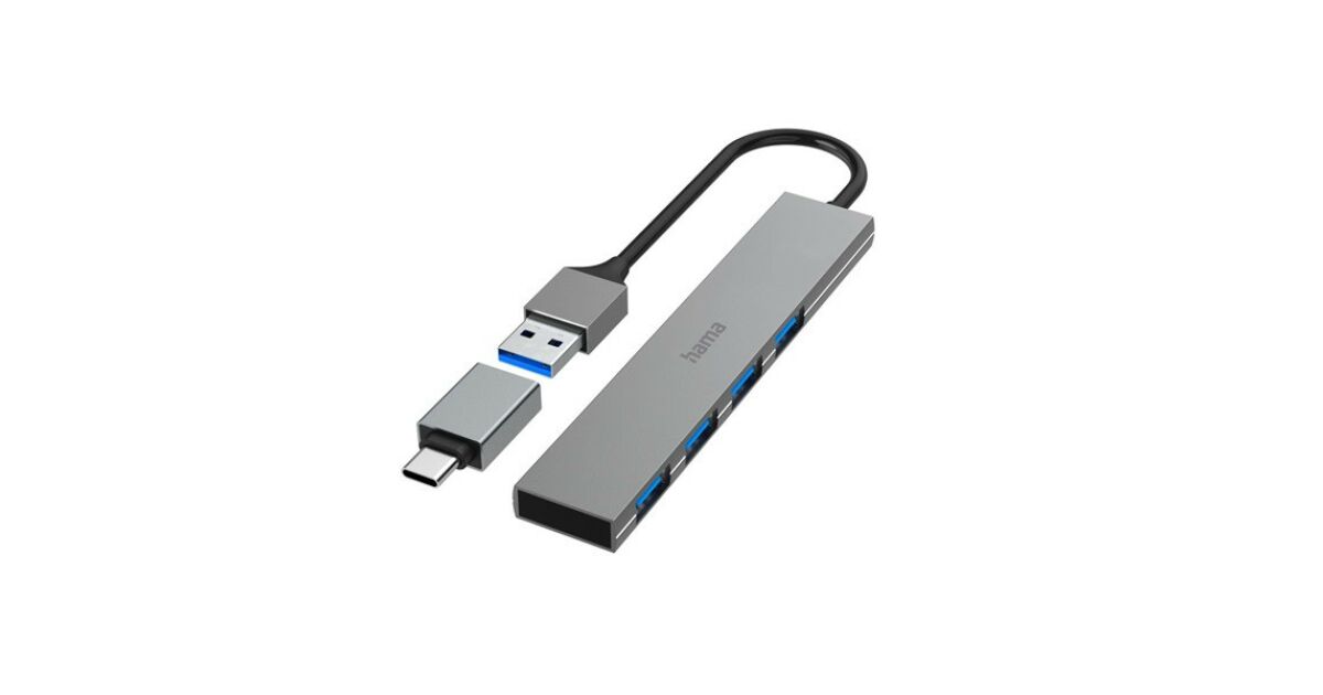 Hama 200141 4xUSB USB HUB + Type-C OTG adapter | Pepita.hu