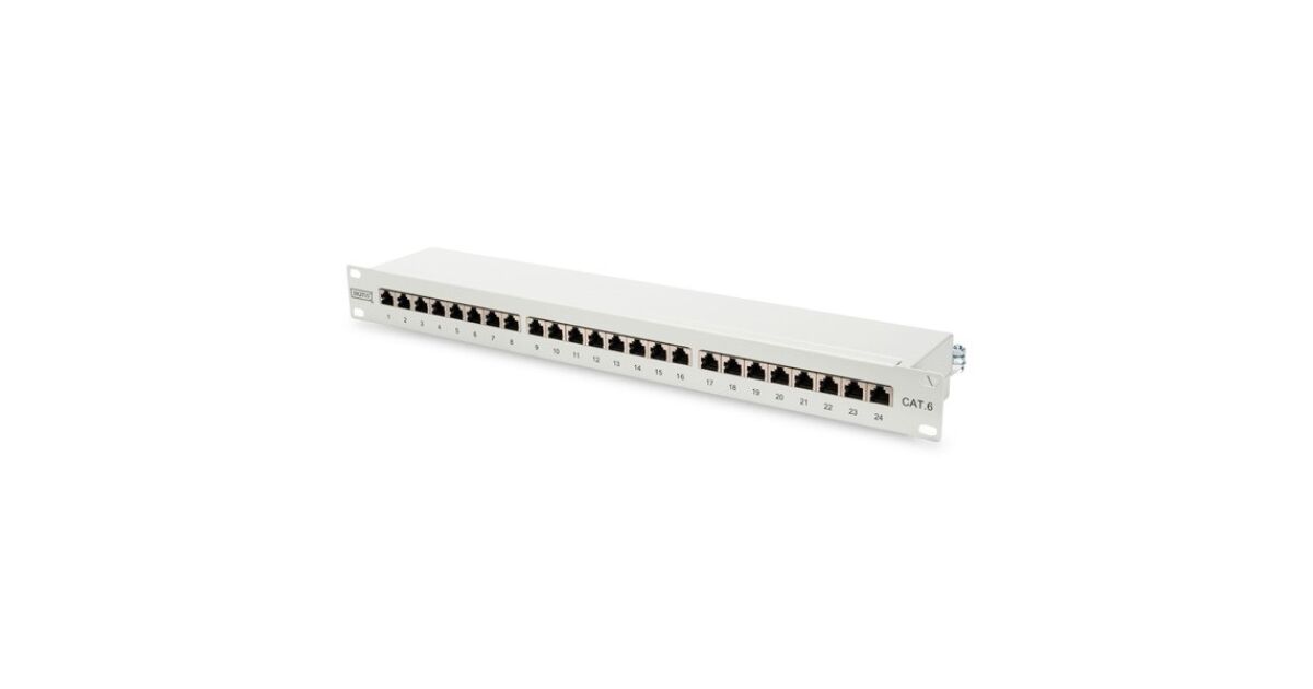 DIGITUS CAT6 24port 19 1U kompakt szürke árnyékolt Patch Panel | Pepita.hu