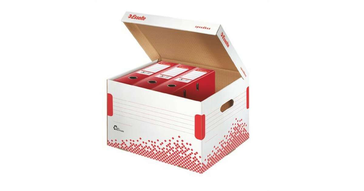 Storage container recycled cardboard top opening esselte speedbox white ...