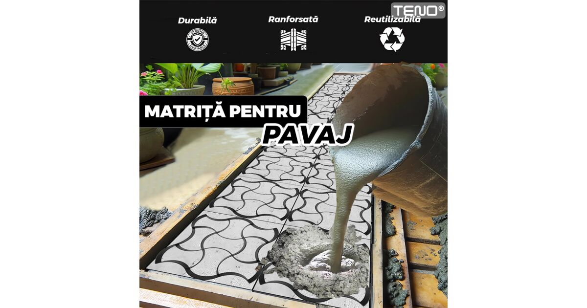 Teno® kontúr formázó forma, beton vagy díszkő lenyomatokhoz ...