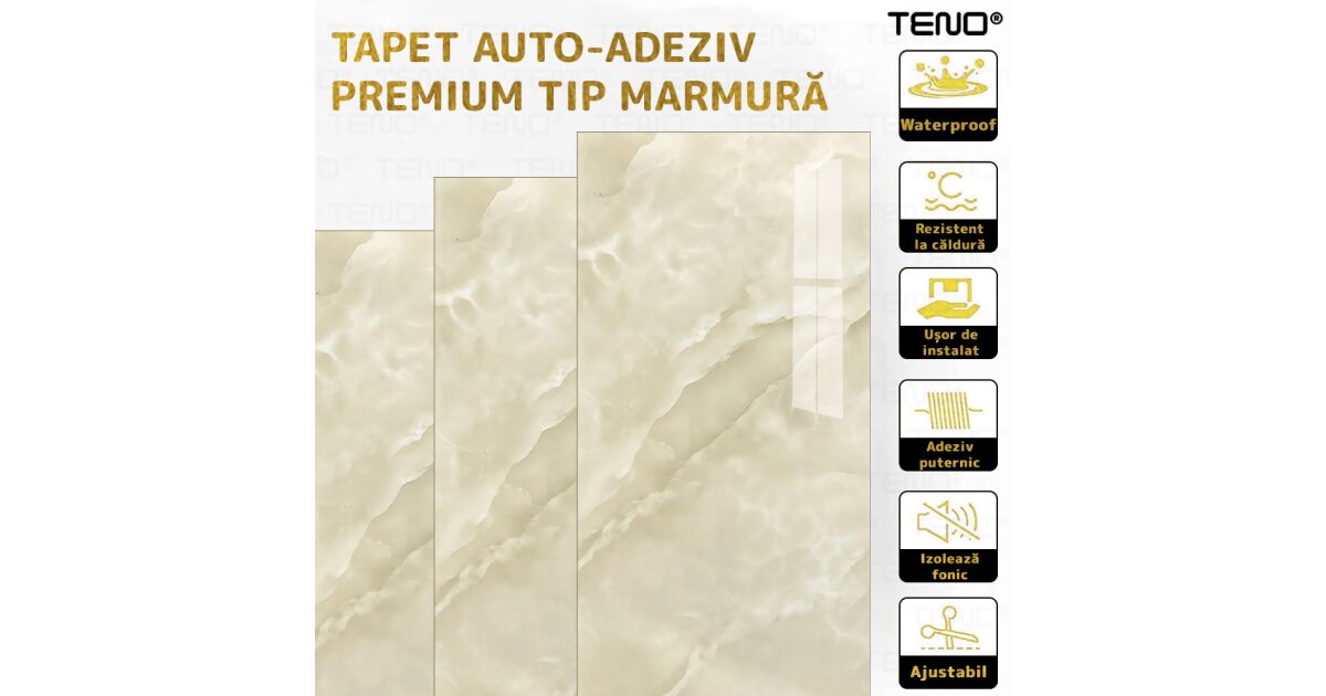 20x Teno® Premium 3D márvány falburkolat Prémium 3D Teno®, 3,6 m2 ...