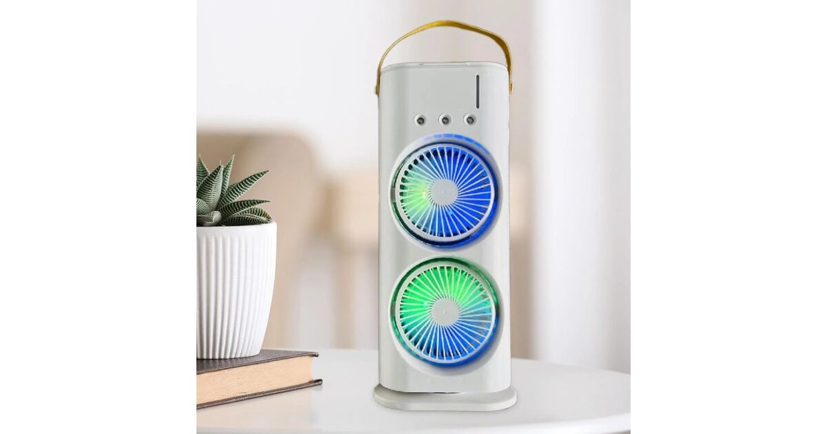 Hordozható Asztali Ventilátor Párásítóval és Távirányítóval - Fehér ...