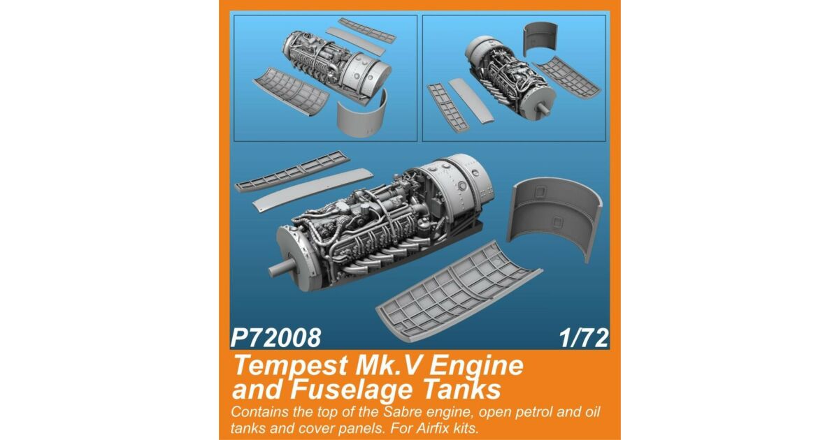 CMK Tempest Mk.V Engine and Fuselage Tanks for Airfix kit 1:72 (129 ...
