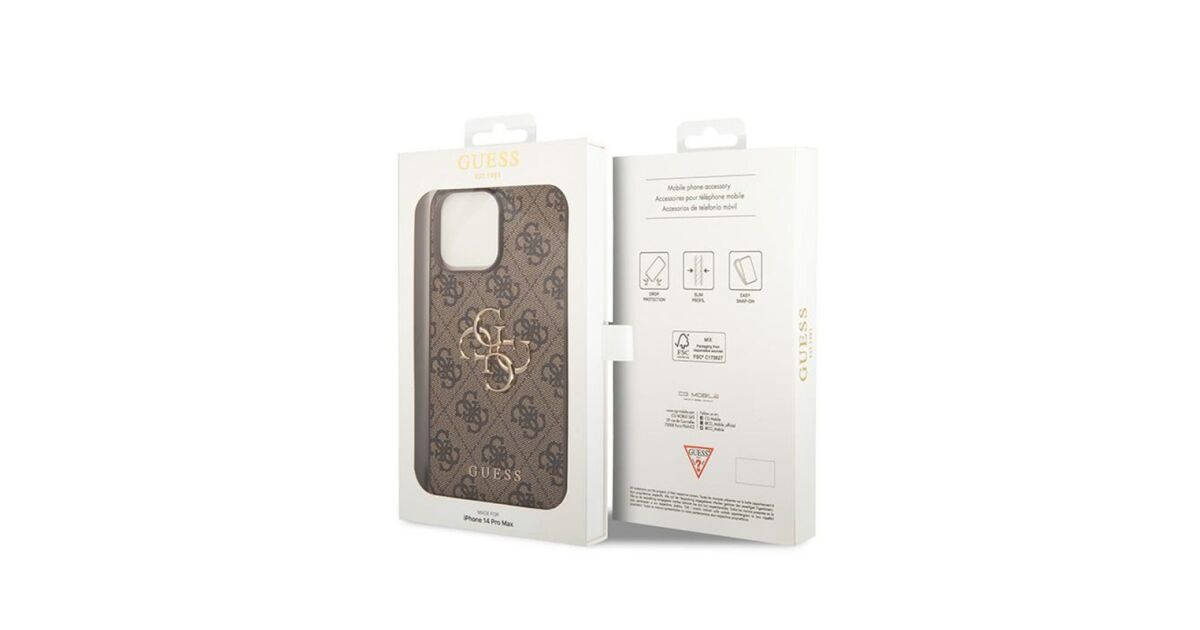 Guess 4G Big Metal Logo iPhone 15 Pro Max Barna Tok | Pepita.hu