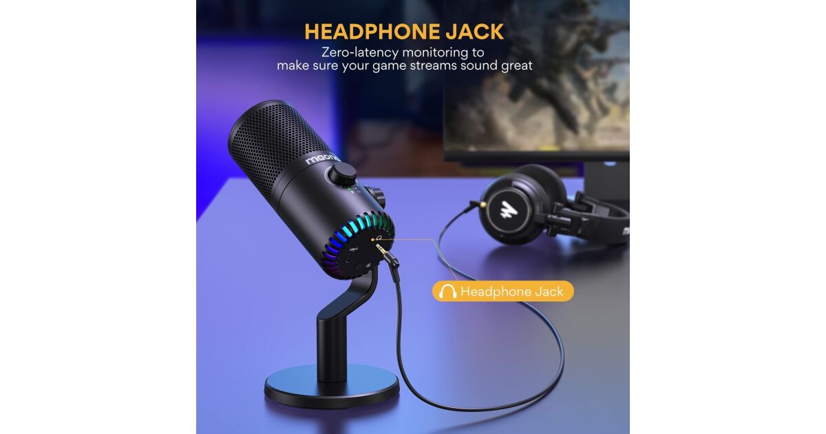 Microfon Gaming Maono DM30 cu lumini RGB programabile, USB | Pepita.com