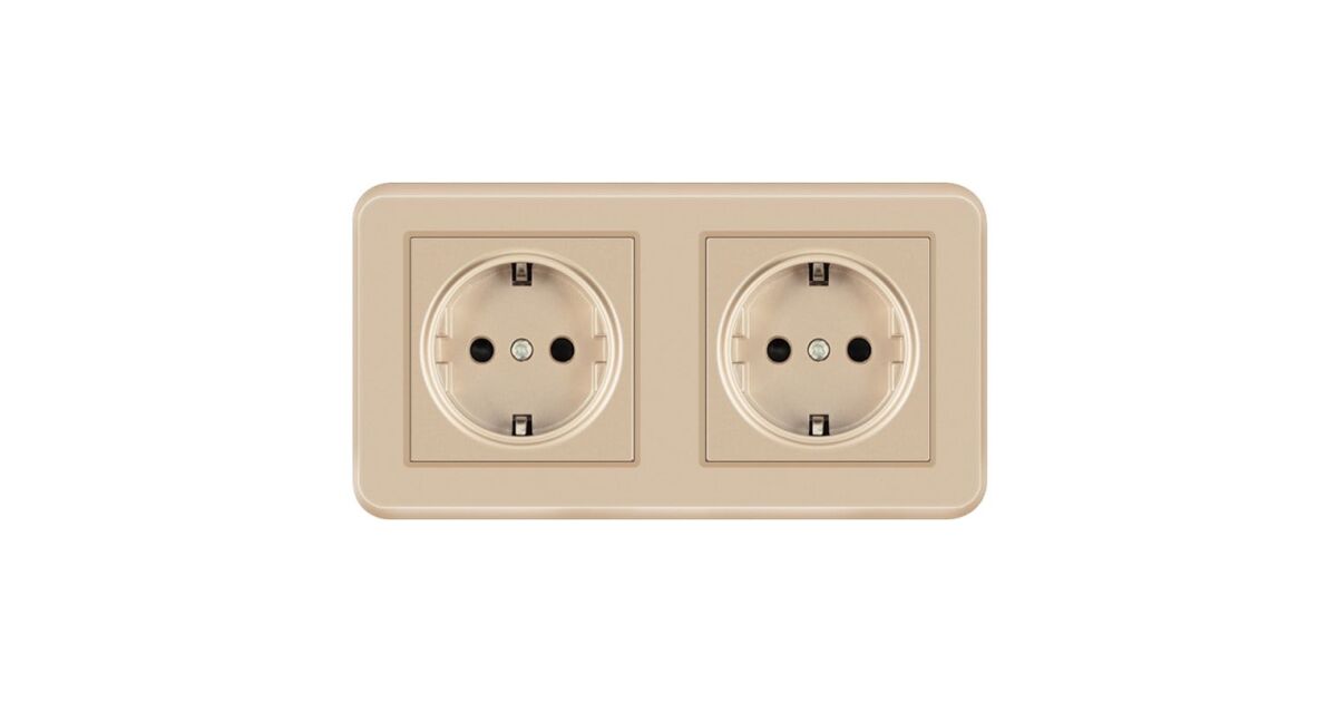 Techstar® TS-PC Double Flush-Mounted Wall Socket, 110-250V, 16A, Robust ...