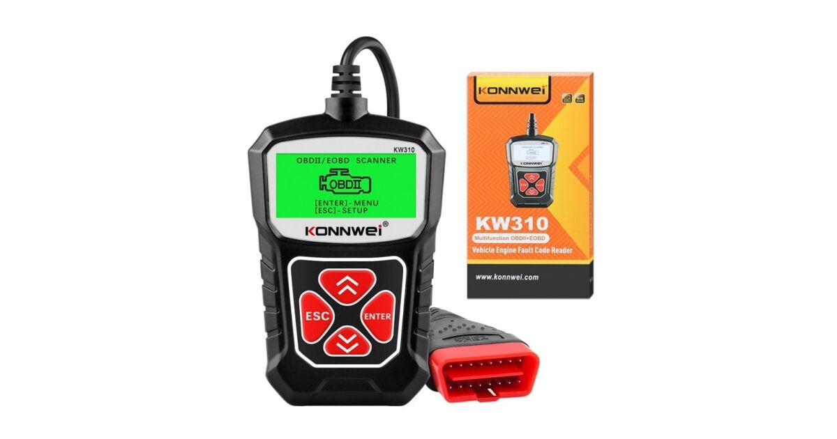 Diagnostika OBD2 KONNWEI KW310, čierna, zobrazenie chýb + popis ...