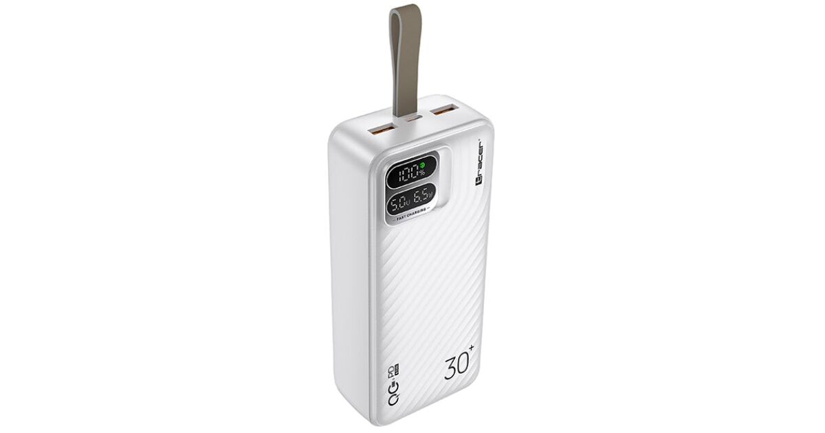 Tracer Blaze, 30 000 mAh, PD 65W, Quick Charge 3.0, USB Typ-C, Weiß ...