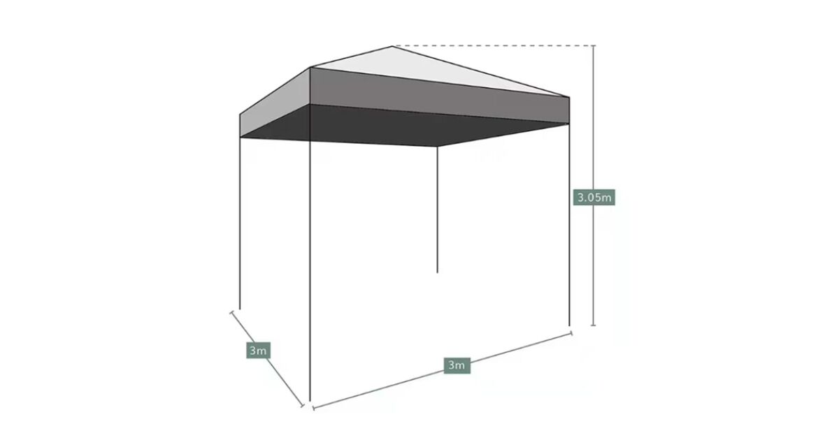 Cort pavilion pliabil, 3x3 m, cadru metal cu panza impermeabila pentru ...