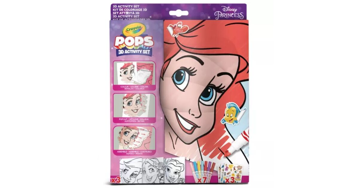 Crayola POPs: 3D cărți de colorat - Prințesele Disney | Pepita.com