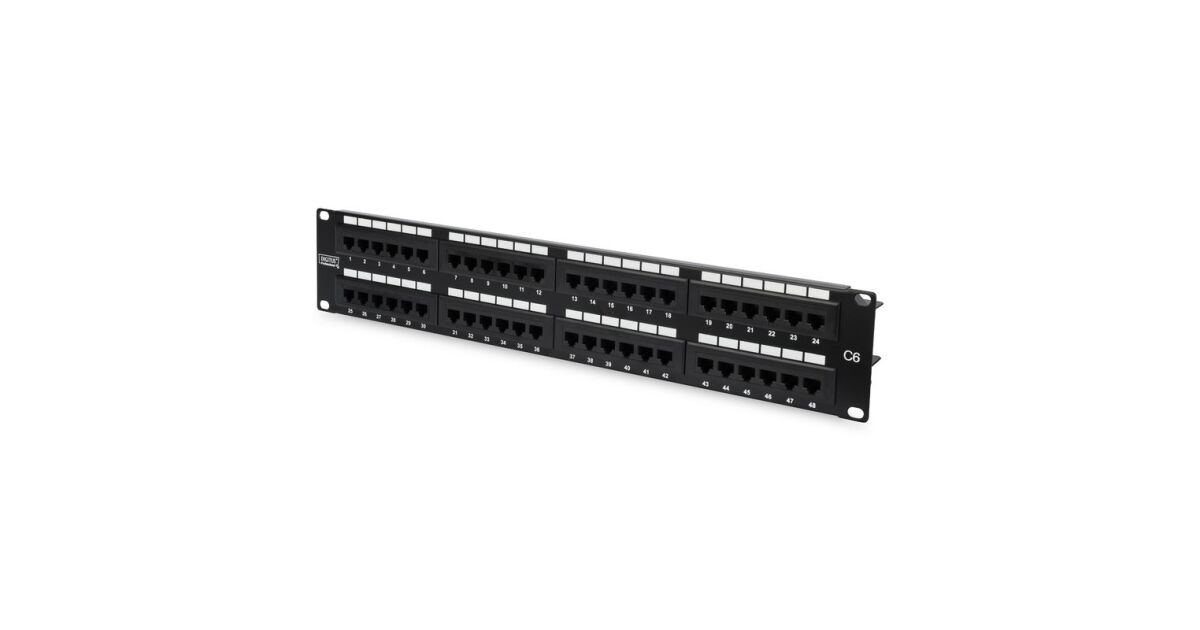 Digitus DN-91648U patch panel 48 port 2U 19 CAT6 fekete (DN-91648U ...