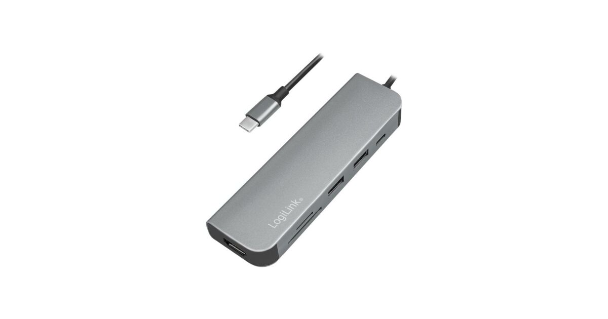 Logilink USB 3.2 Gen 1, Docking Station, USB-C, 6-Port, w/PD, cable ...