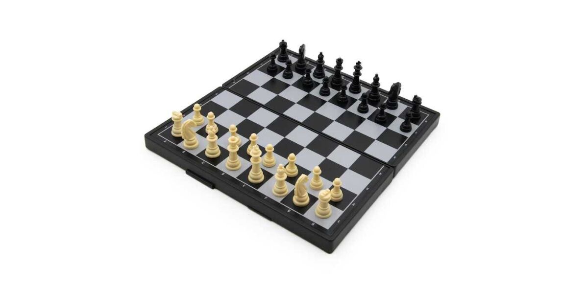 Magnetická šachovnica 3 v 1, šach, dáma a backgammon, 24,5 × 12,5 × 3,5 ...