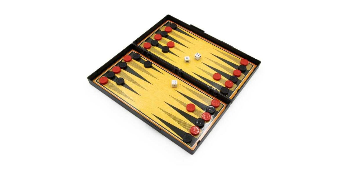 Magnetická šachovnica 3 v 1, šach, dáma a backgammon, 24,5 × 12,5 × 3,5 ...