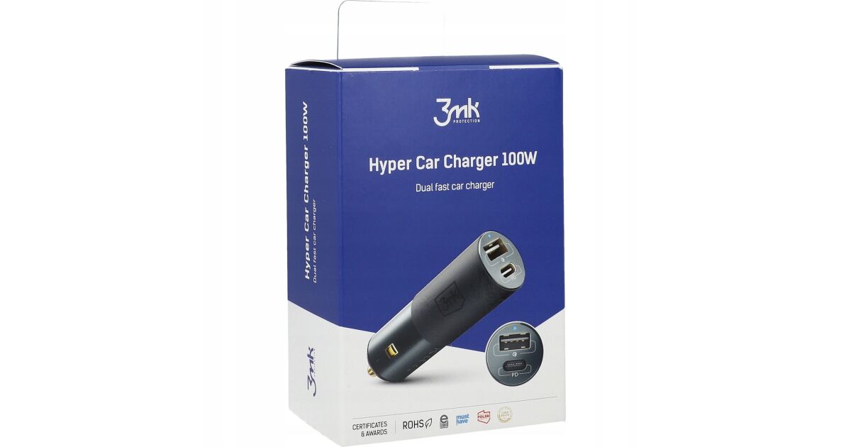 3Mk Hyper Nabíjačka do auta 100W PD QC PPS pre telefóny a tablety 1A1C ...