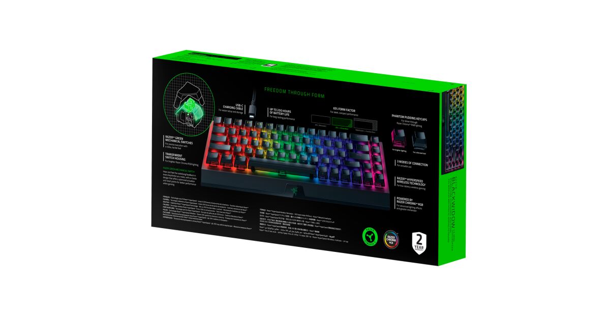 Razer BlackWidow V3 Mini HyperSpeed (Green Switch) Phantom Ed. US ...