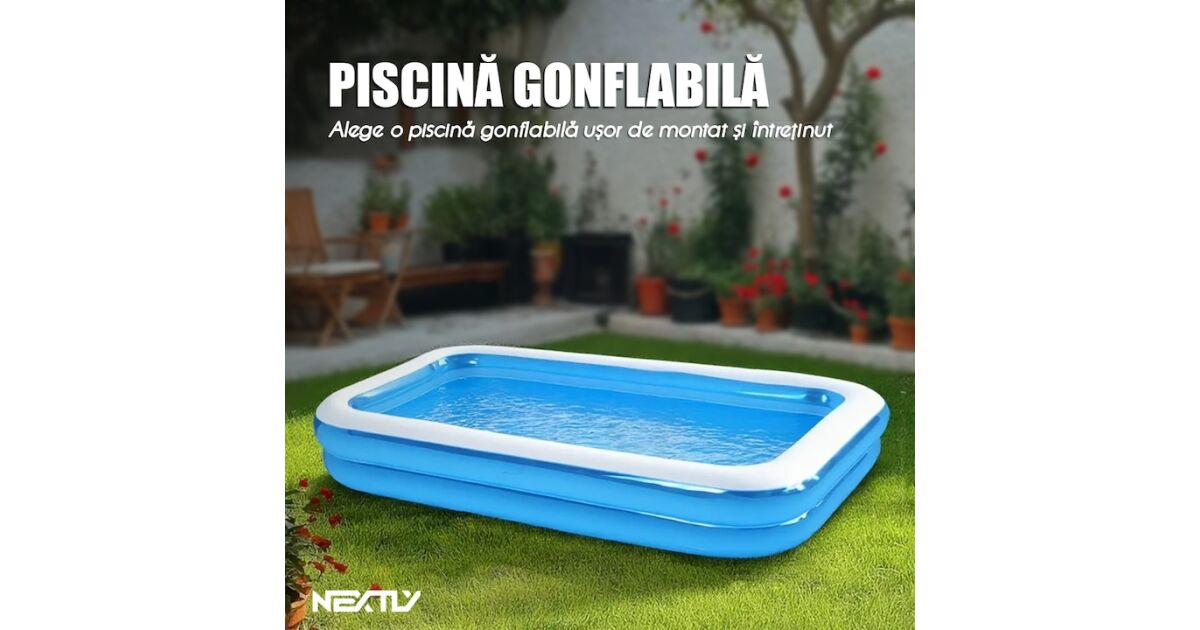 NEXTLY felfújható úszómedence, kültéri használatra, kiváló minőségű PVC ...