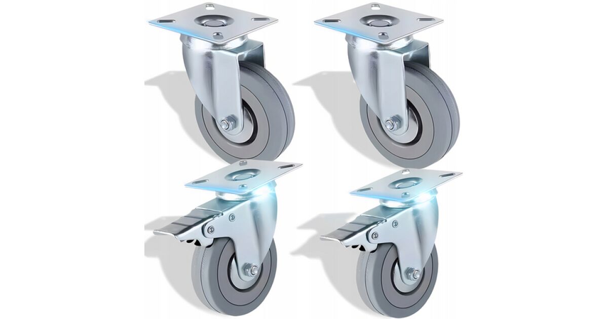 Roți planetare rotative - set de 4, 75 mm, cauciucate | Pepita.com