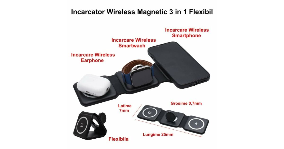 Incarcator Wireless 3 in 1 Magnetic 20W Fast Charge | Pepita.hu