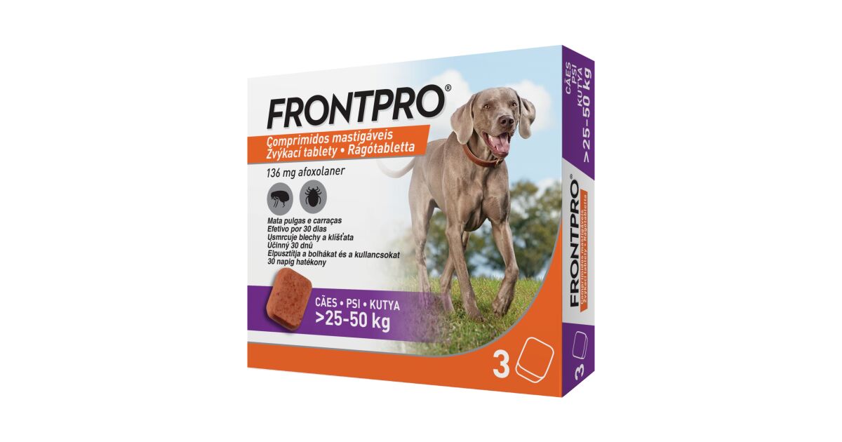 FRONTPRO Comprimat masticabil CÂINE L/25-50KG/ 3 comprimate | Pepita.com