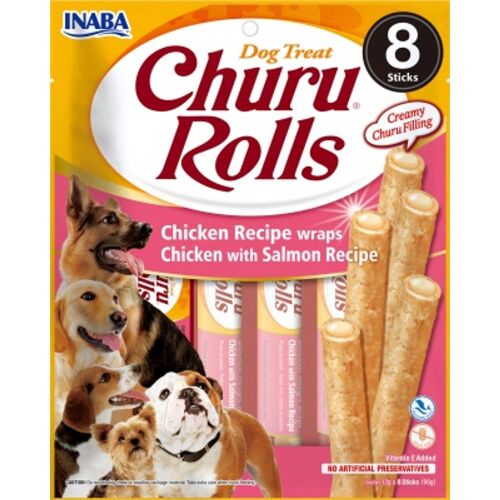 Inaba Dog Churu Rolls - pui-somon 8 x 12 g | Pepita.com