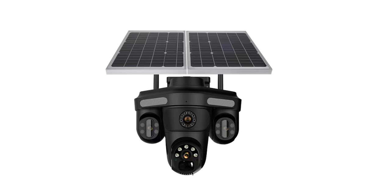 AOVO Tripla 4G Kültéri Biztonsági Kamera, 12MP, Dupla Napelem (2×7,5W ...