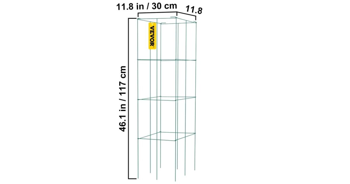 Paradicsom ketrecek, négyzet alakú acél, növényi tartó, 5PACK Green 3,8 ...