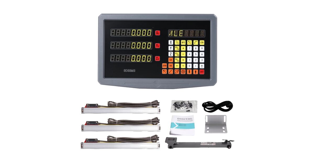 Eszterga malom dro, 3 tengelyes kijelző, 3dbs lineáris mérlegek, SDS3MS DRO SET | Pepita.hu