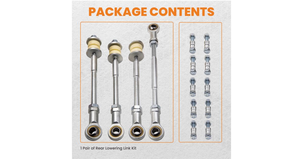 Sway Bar Extension Kit, Front and Rear, 2-8 Lift Compatibility, | Pepita.hu