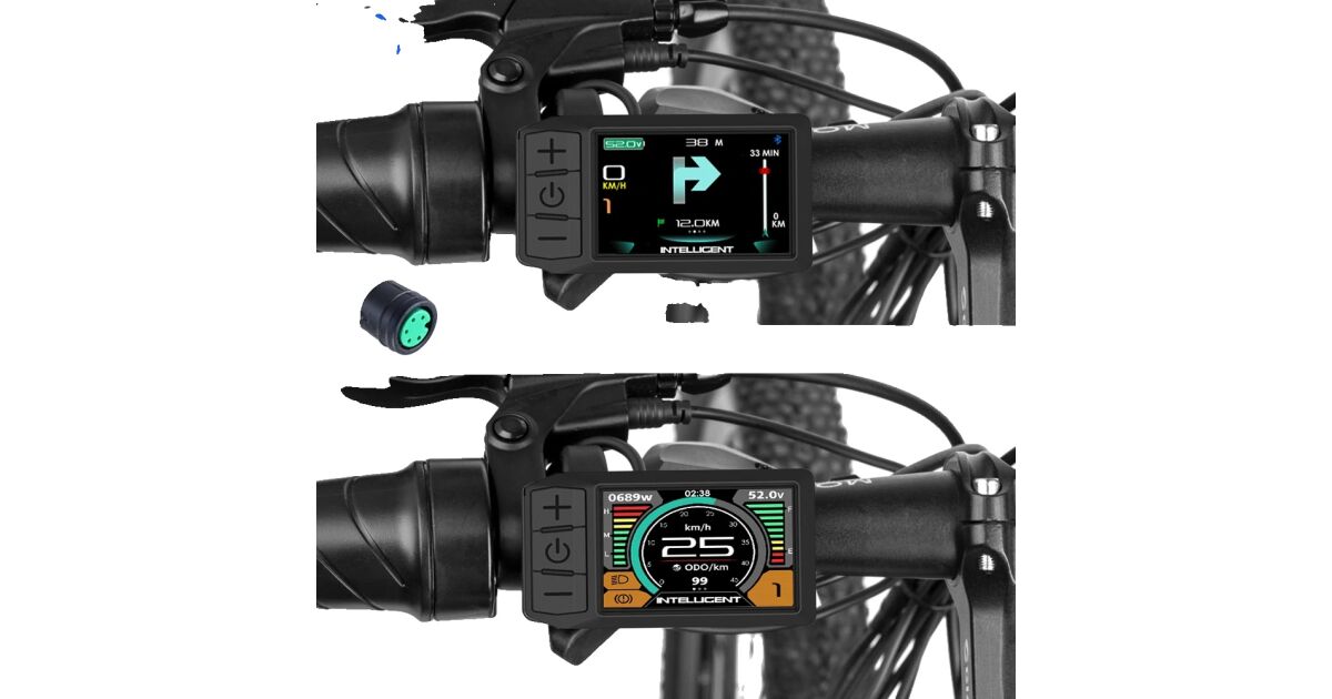 Kerékpár kijelző egység, Bluetooth funkció, vízálló kialakítás, 600c ...