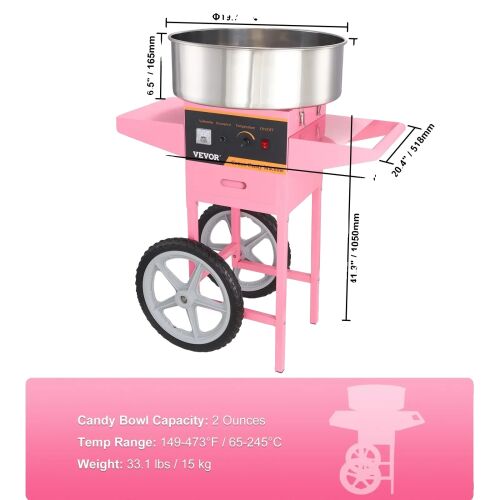 Cotton Candy Machine, 6 adag/perc, 2 uncia tál kapacitást termel, Barna ...