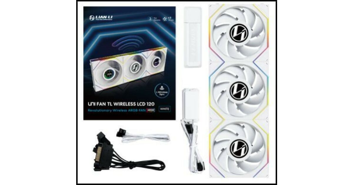 Lian Li UNI FAN TL-LCD Wireless Ventilátor - 3x120mm, Fehér, LCD ...