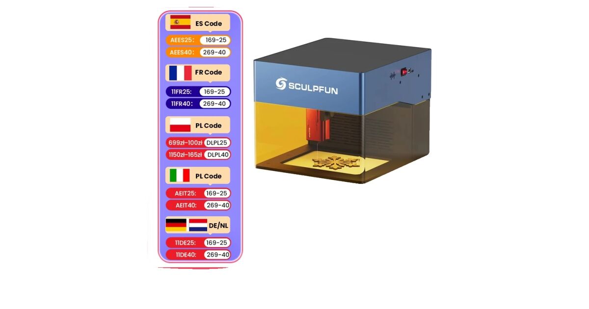 Sculpfun ICube Pro 5W lézergravír, 130x130mm metszet terület, 5000 RPM ...