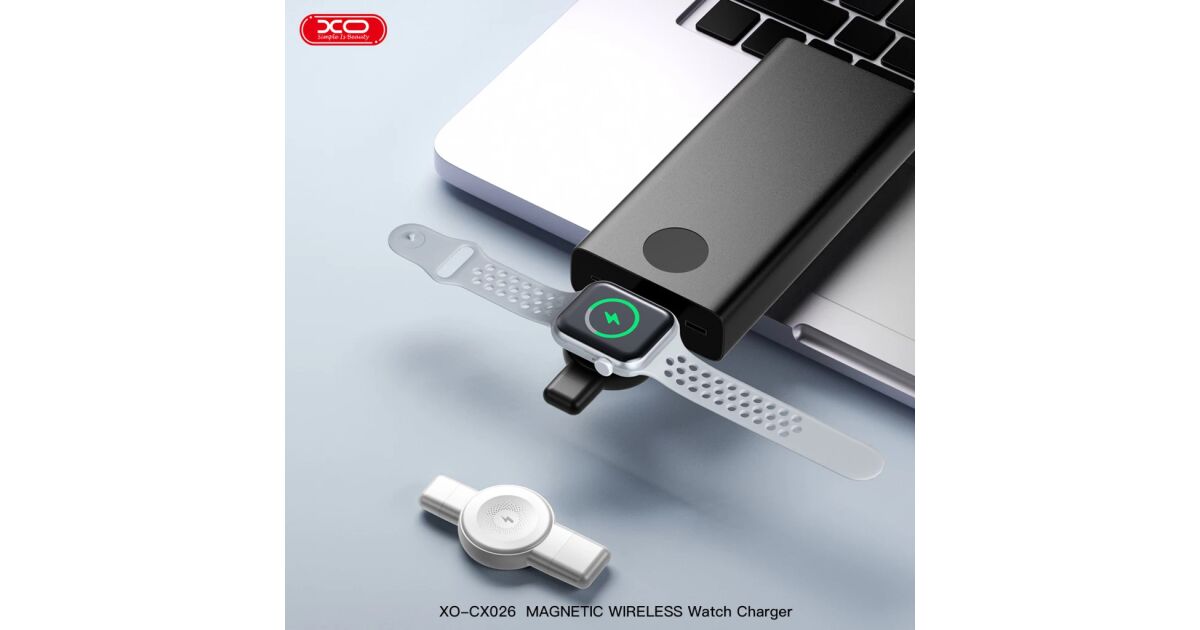 XO безжично зарядно за Apple Watch QI CX026 USB+USB-C 2.5W черно ...