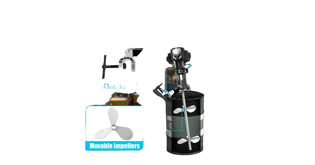 50 Gallon Pneumatic Mixer, High Efficiency 1/2 HP Power, Uniform Mixing ...