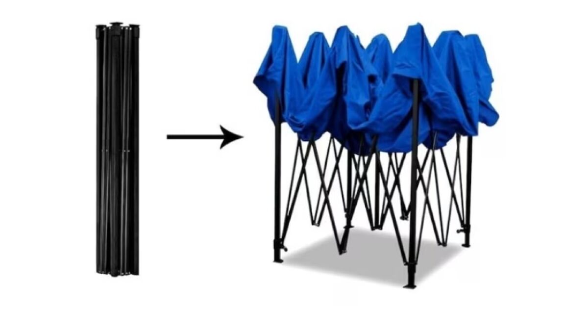 Cort pavilion pliabil de gradina, curte, evenimente 3x3 m, albastru ...