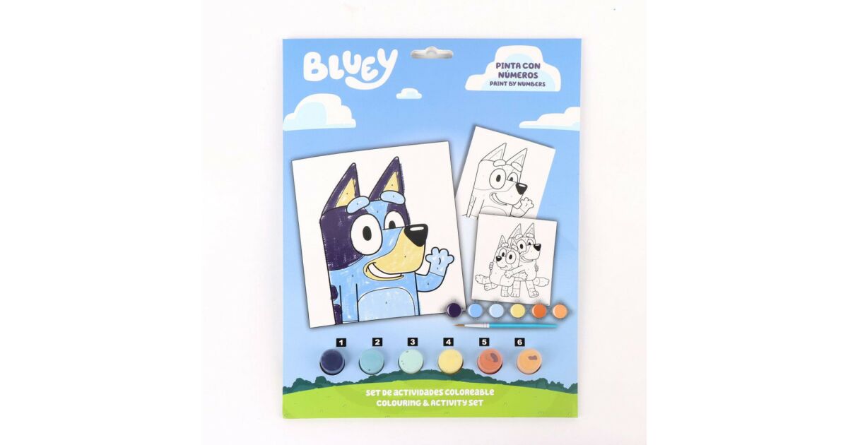 Bluey Paint by Numbers Kifestő Szett - 6 kép, 6 szín | Pepita.hu