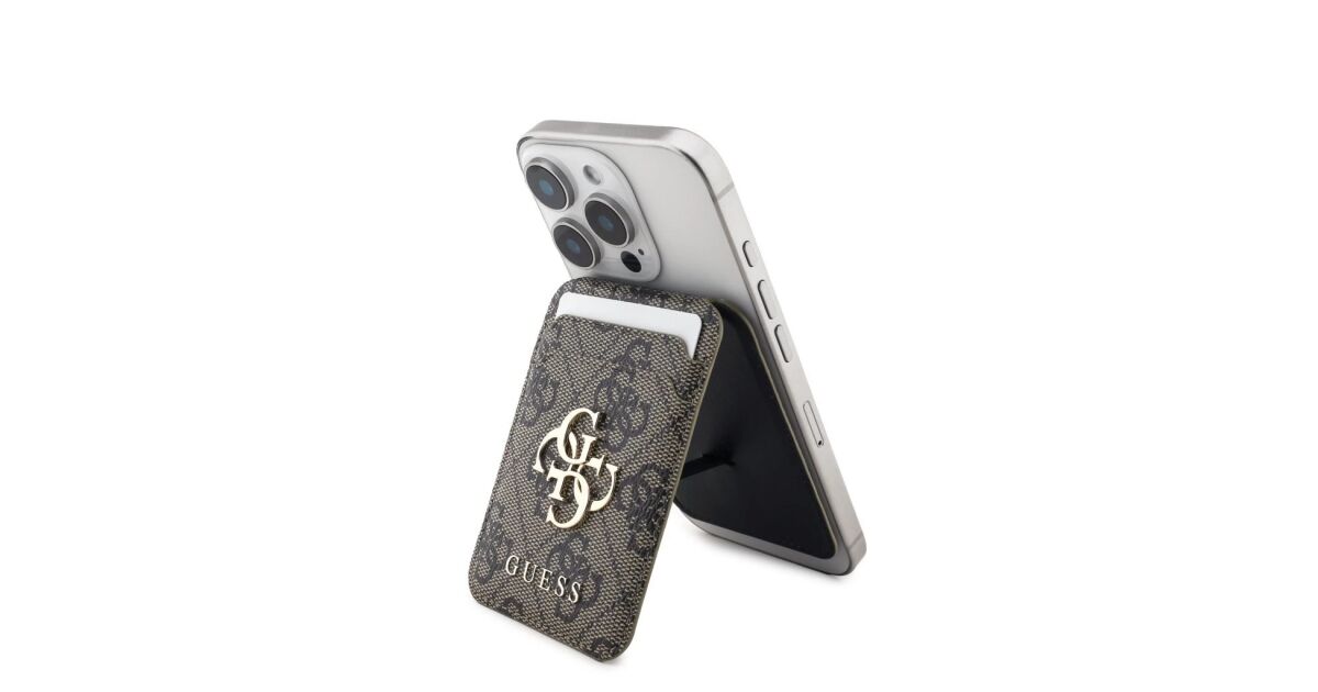 Guess 4G Metal Logo MagSafe kártyatartó állvány barna | Pepita.hu