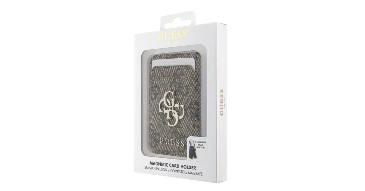 Guess 4G Metal Logo MagSafe kártyatartó állvány barna | Pepita.hu