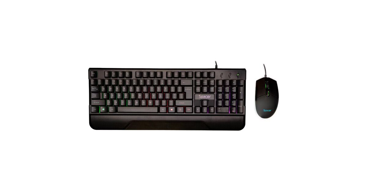 Invictus gamer készlet, Spacer, USB, RGB szivárvány billentyűzet ...