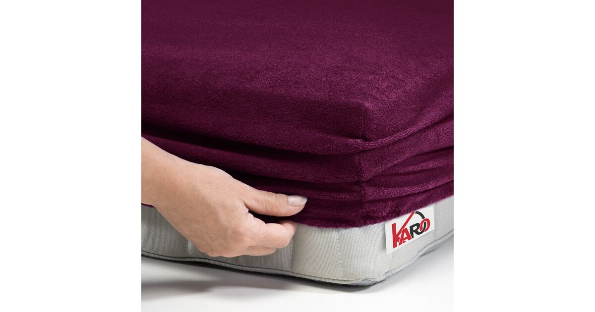 Folie de pat din frotir cu elastic 160x200 prune 027 grosime 200g/m2 ...