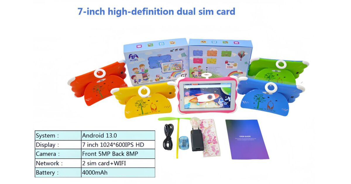 Tableta educationala Android LSC – 12GB RAM + 256GB, Dual SIM, ecran 7” IPS, apeluri wifi ...