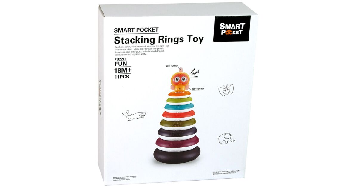 Oktató Piramis Játék Karikákkal és Kacsával - Szín- és Készségfejlesztő ...