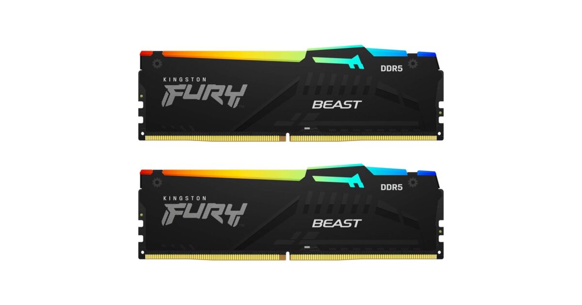 64GB 6000MHz DDR5 RAM Kingston Fury Beast RGB CL36 (2x32GB) (KF560C36BBEAK2-64) (KF560C36BBEAK2 ...