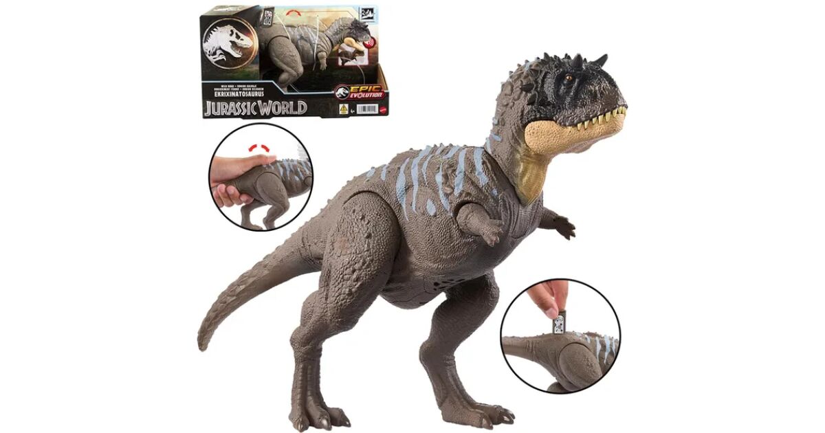 Mattel Epic Evolution Jurassic World Wild Roar Ekrixinatosaurus ...