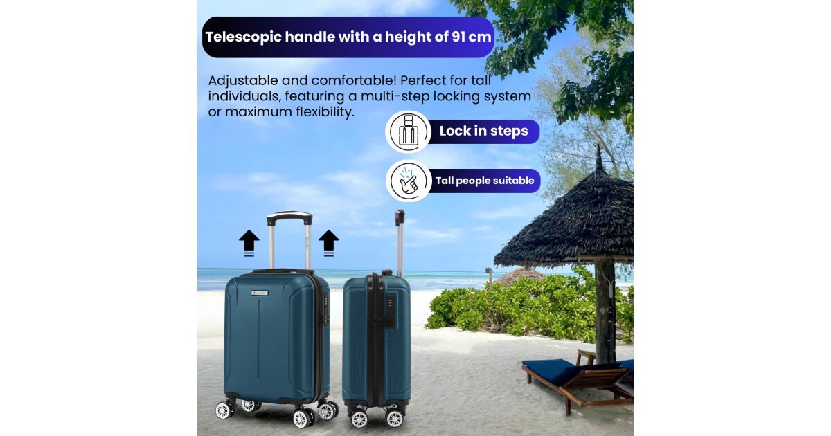 Troler cabina avion Quasar & Co.®, 40x30x20cm, bagaj de mana, troller ...